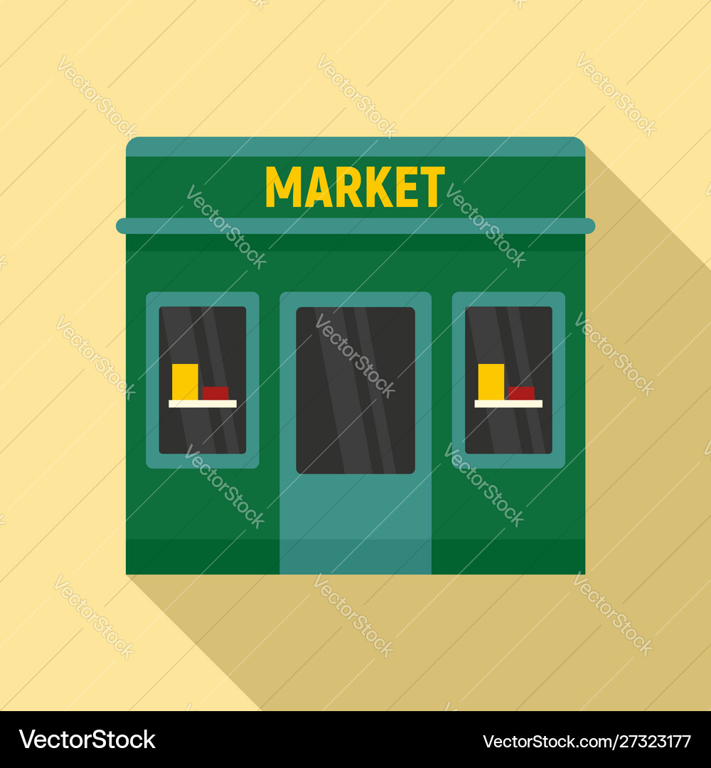 Street market icon flat style Royalty Free Vector Image