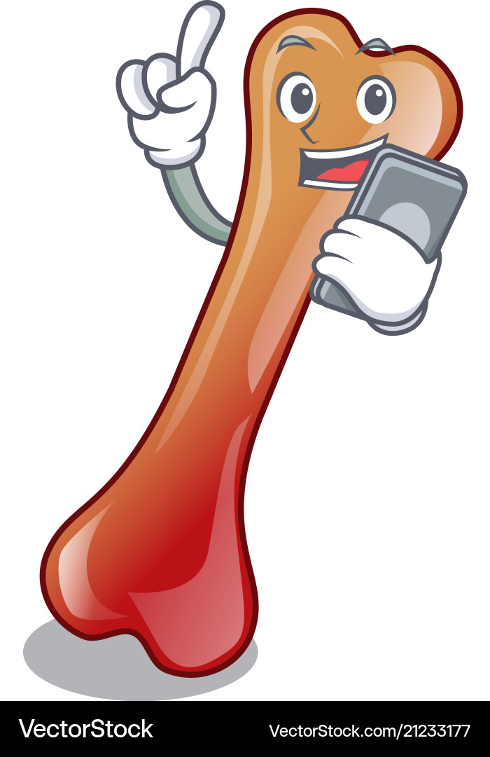 With phone bone jelly candy character cartoon Vector Image