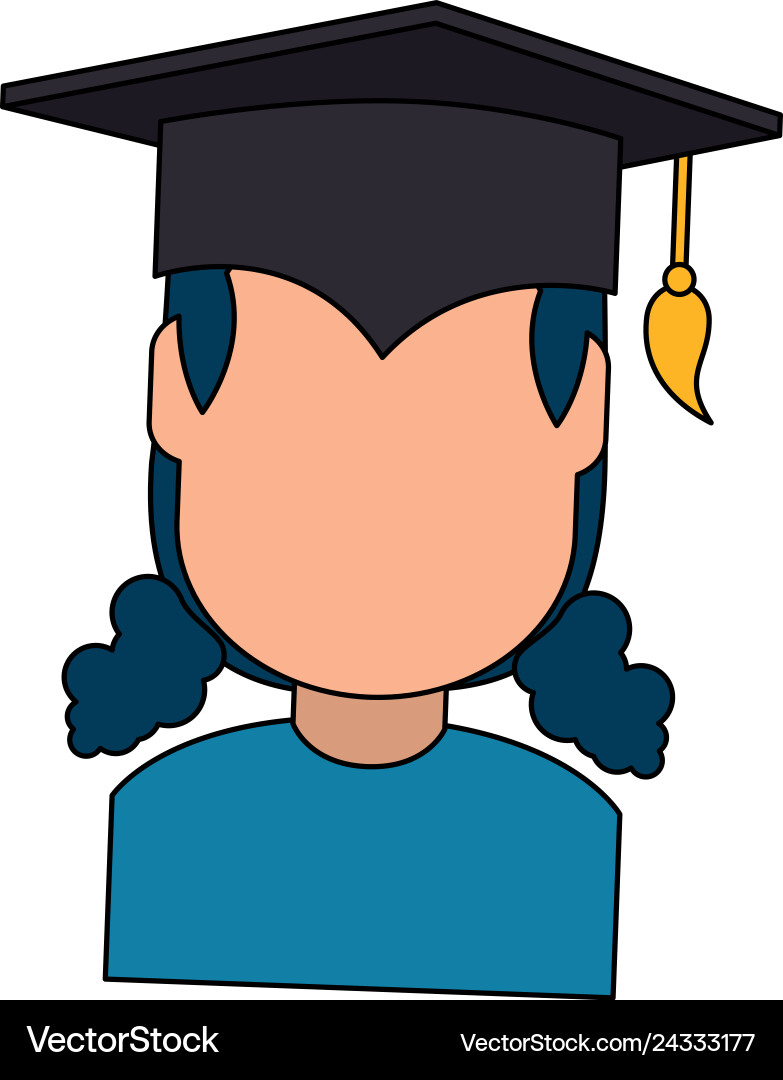 Woman student graduated avatar character Vector Image