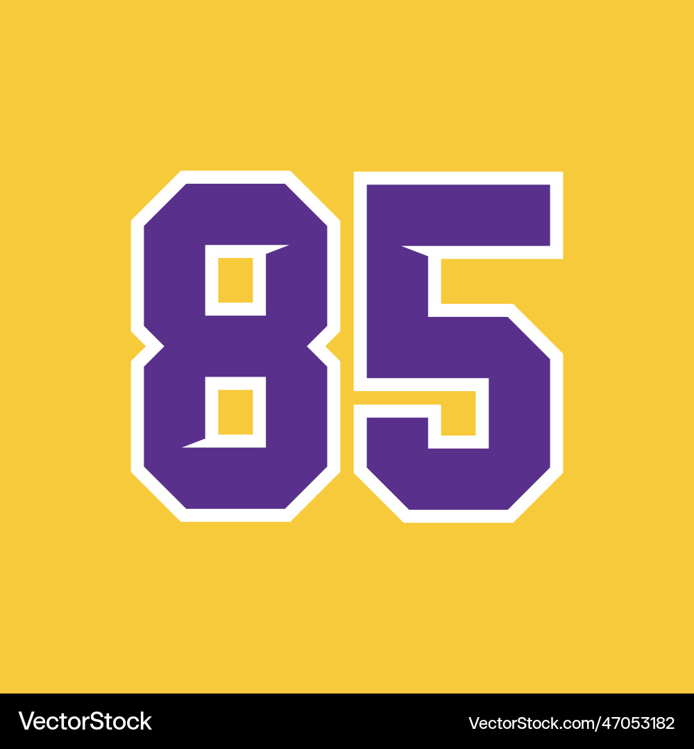 Basketball sport number template 85 Royalty Free Vector