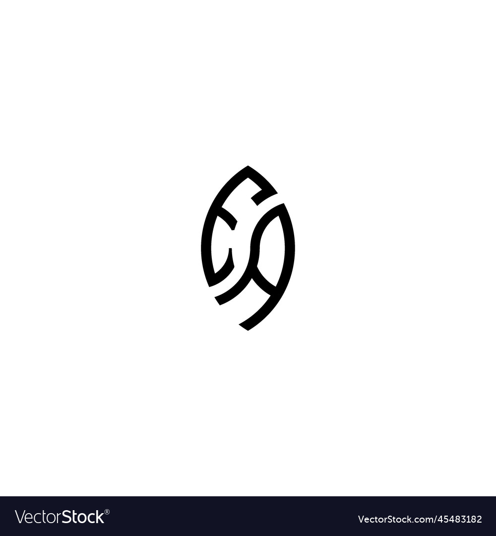 Ea leaf shape line initial concept with high Vector Image