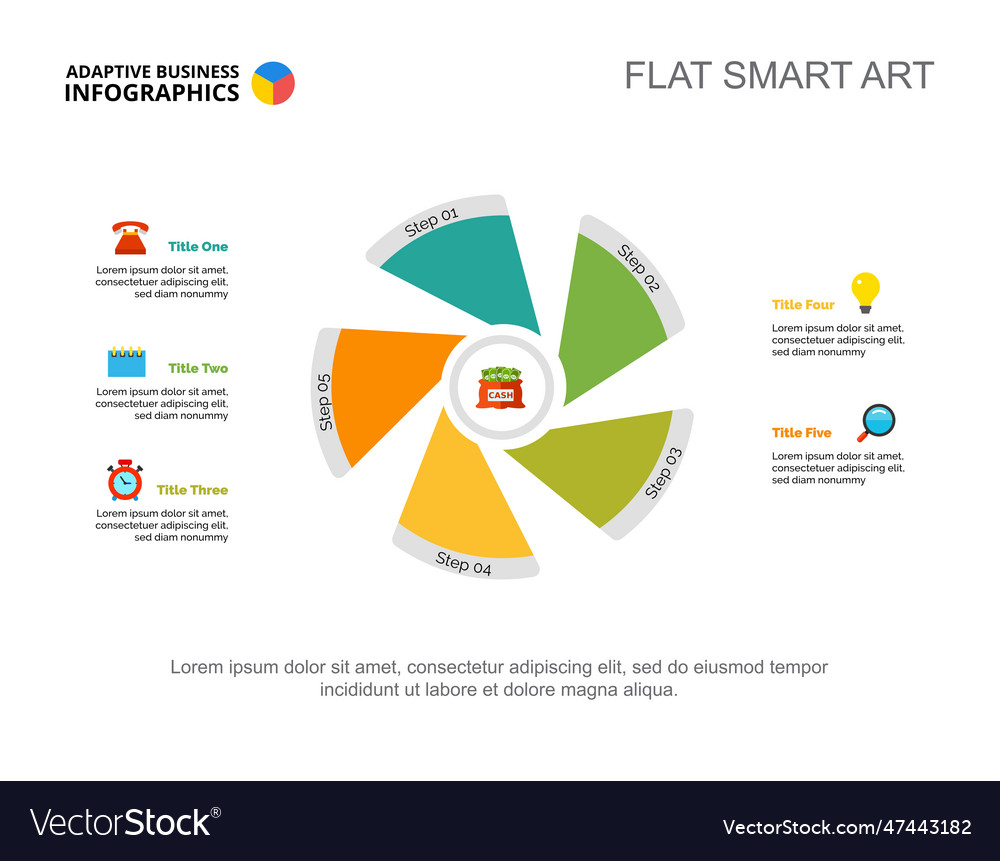 Five elements plan slide template Royalty Free Vector Image
