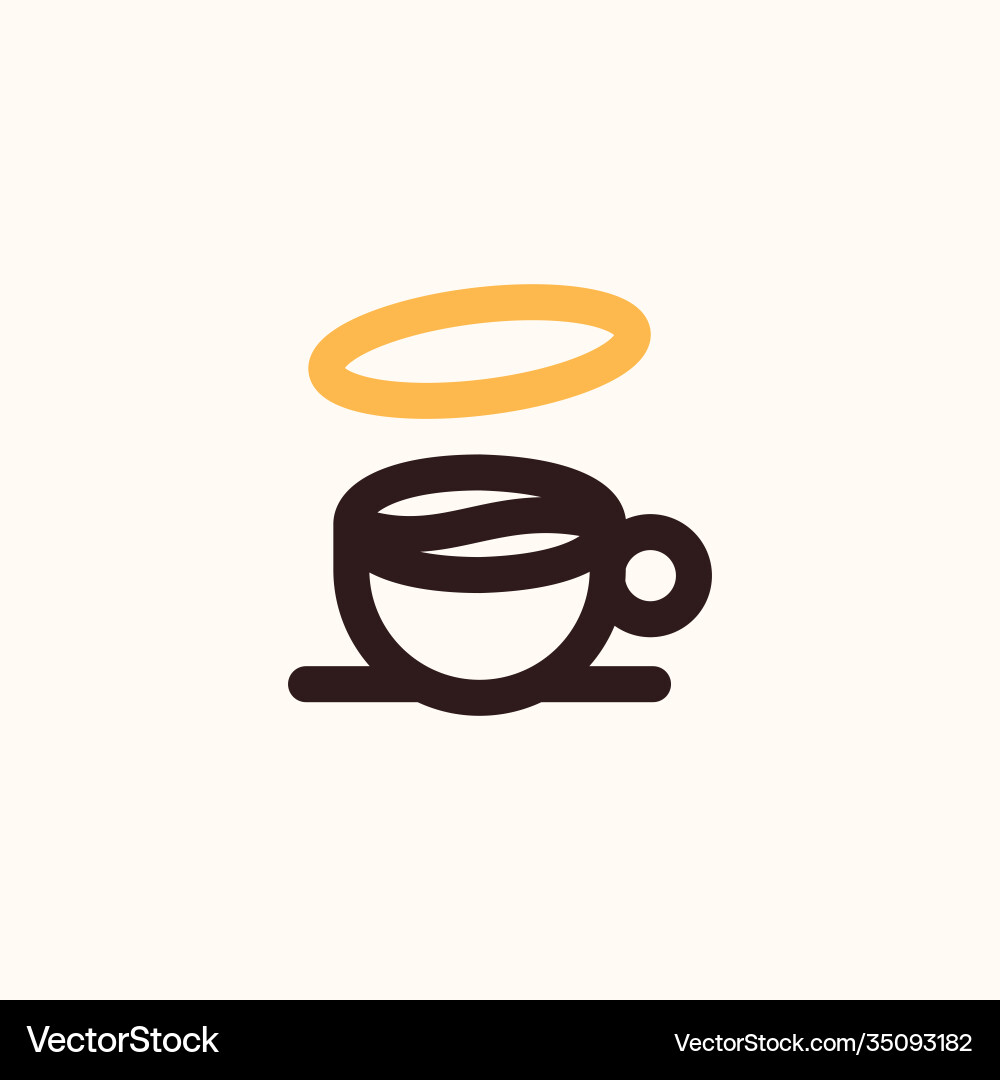 Holy cup coffee simple icon and logo design Vector Image