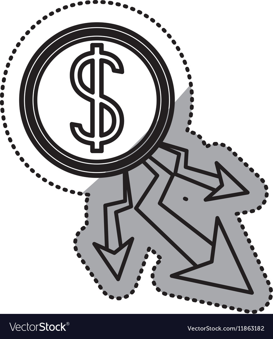 Isolated decrease and money design Royalty Free Vector Image
