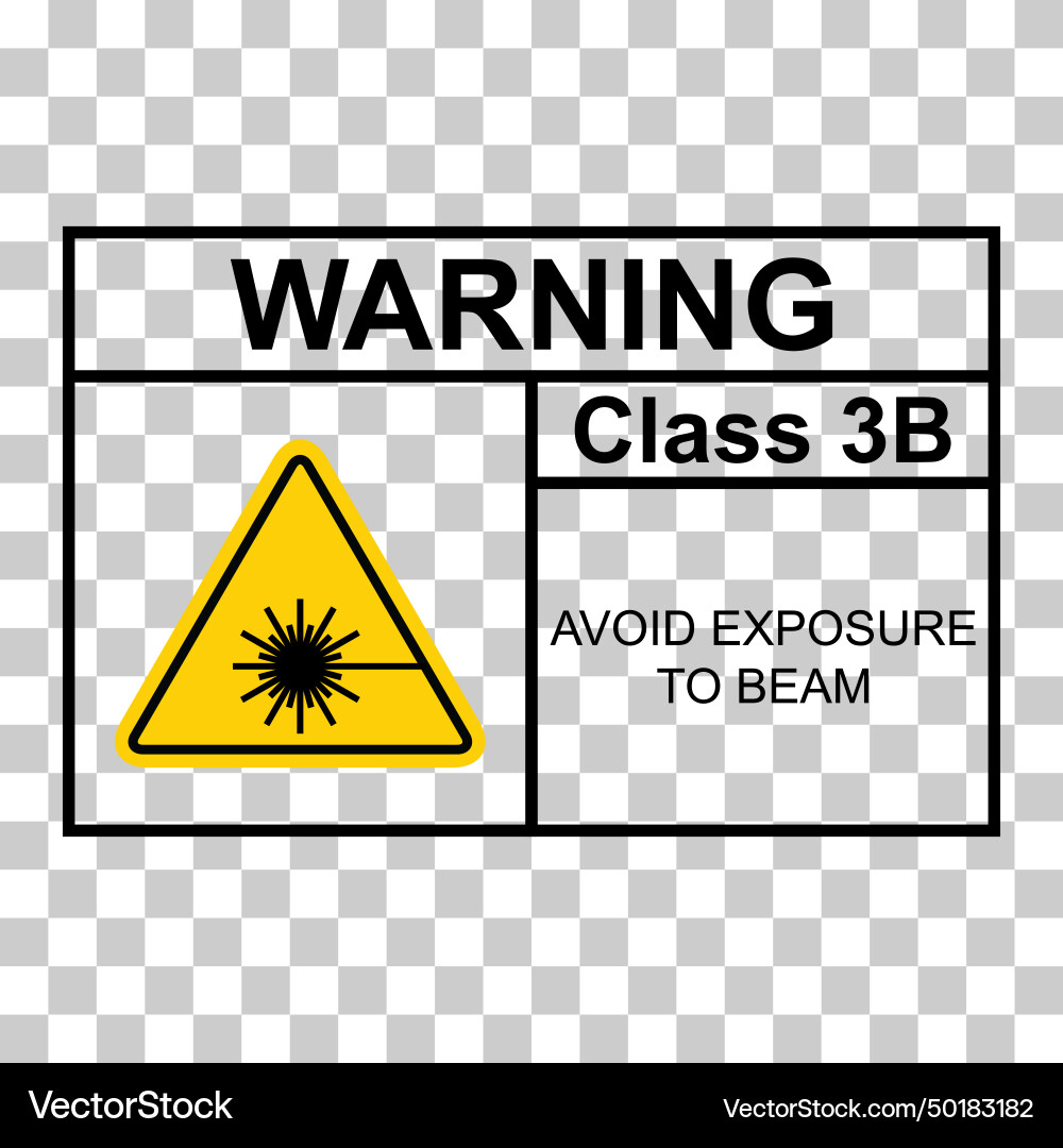 Laser radiation danger class 3b label icon safety Vector Image