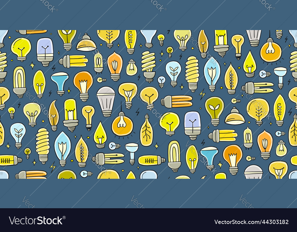 Light bulbs collection ecology concept art Vector Image