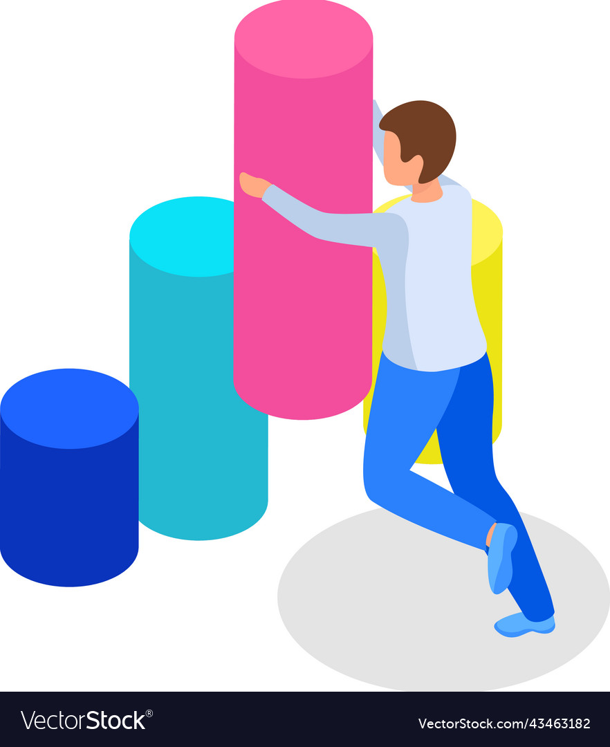 Manager moving bars composition Royalty Free Vector Image