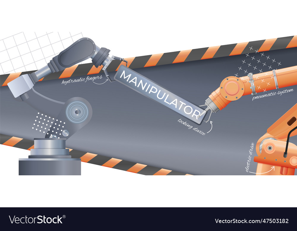 Manipulators realistic collage composition Vector Image