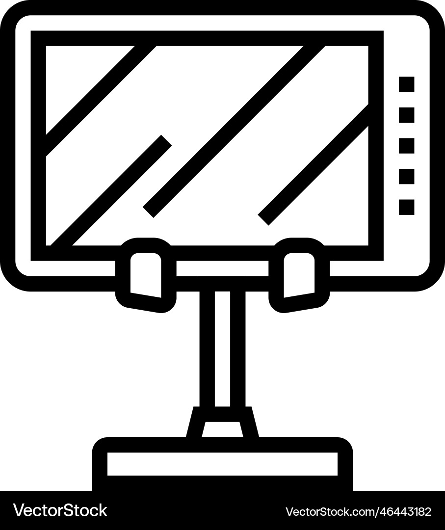 Phone stand desk home office line icon Royalty Free Vector