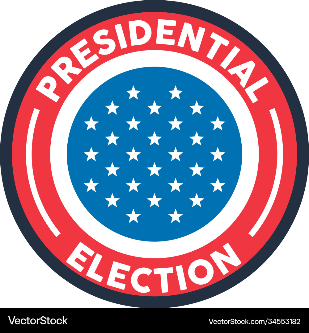 Presidential election lettering with circular Vector Image