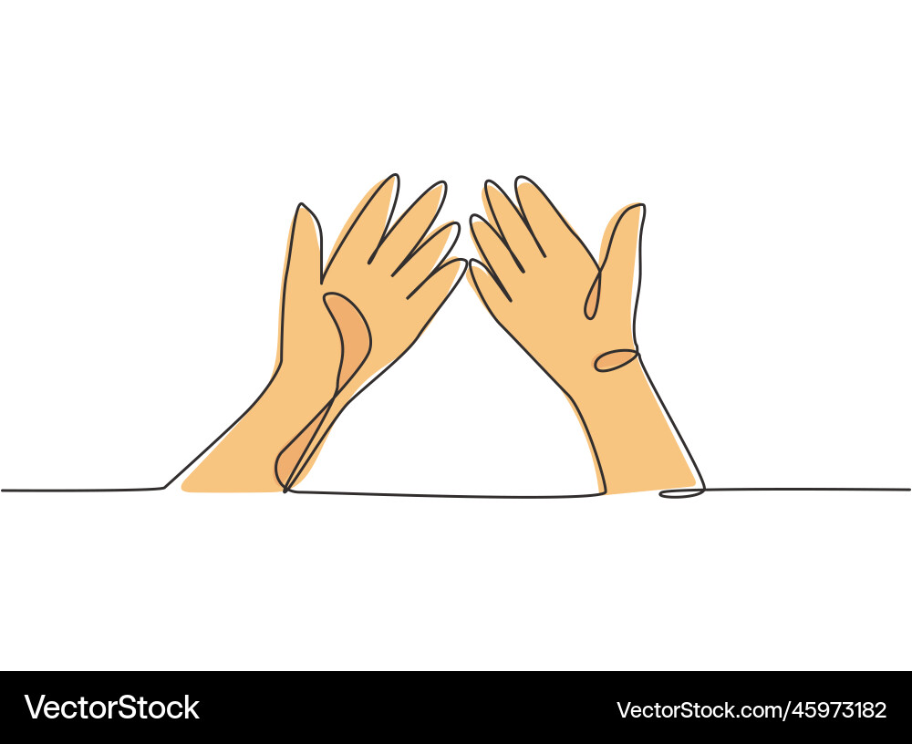 Single one line drawing of twelve steps hand Vector Image