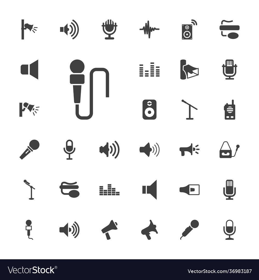 33 voice icons Royalty Free Vector Image - VectorStock