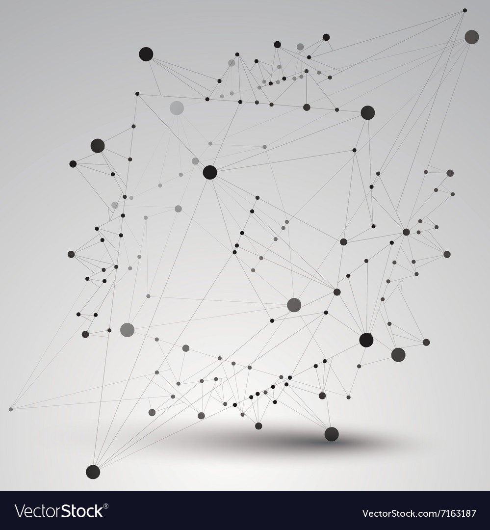 3d Abstract Technology Mesh Shape Perspective Vector Image