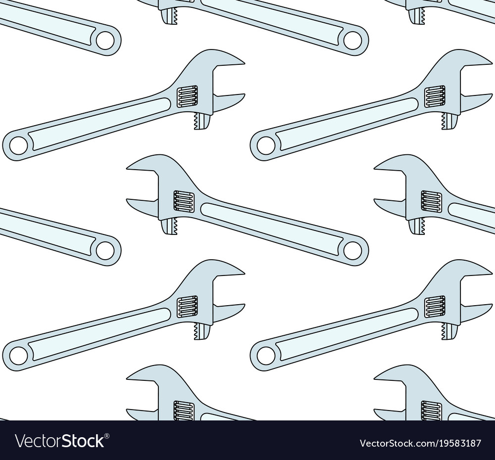 Adjustable wrench tool pattern Royalty Free Vector Image