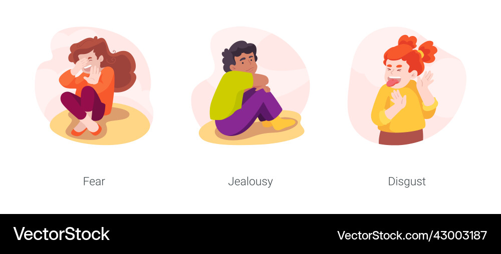 Child feelings isolated cartoon Royalty Free Vector Image