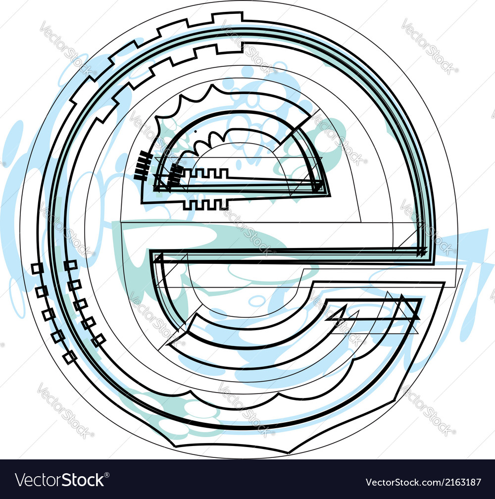Font letter e Royalty Free Vector Image - VectorStock