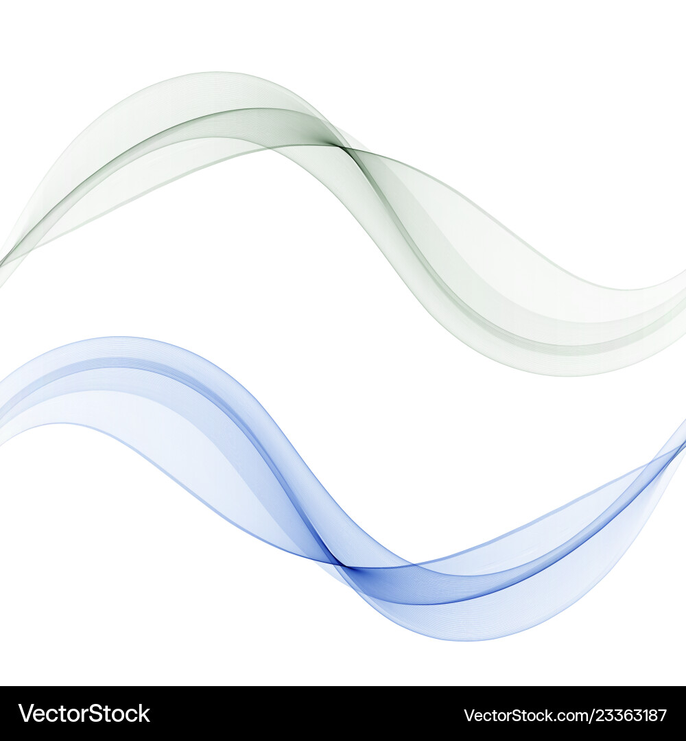 Grey and blue wave set wave motionabstract Vector Image