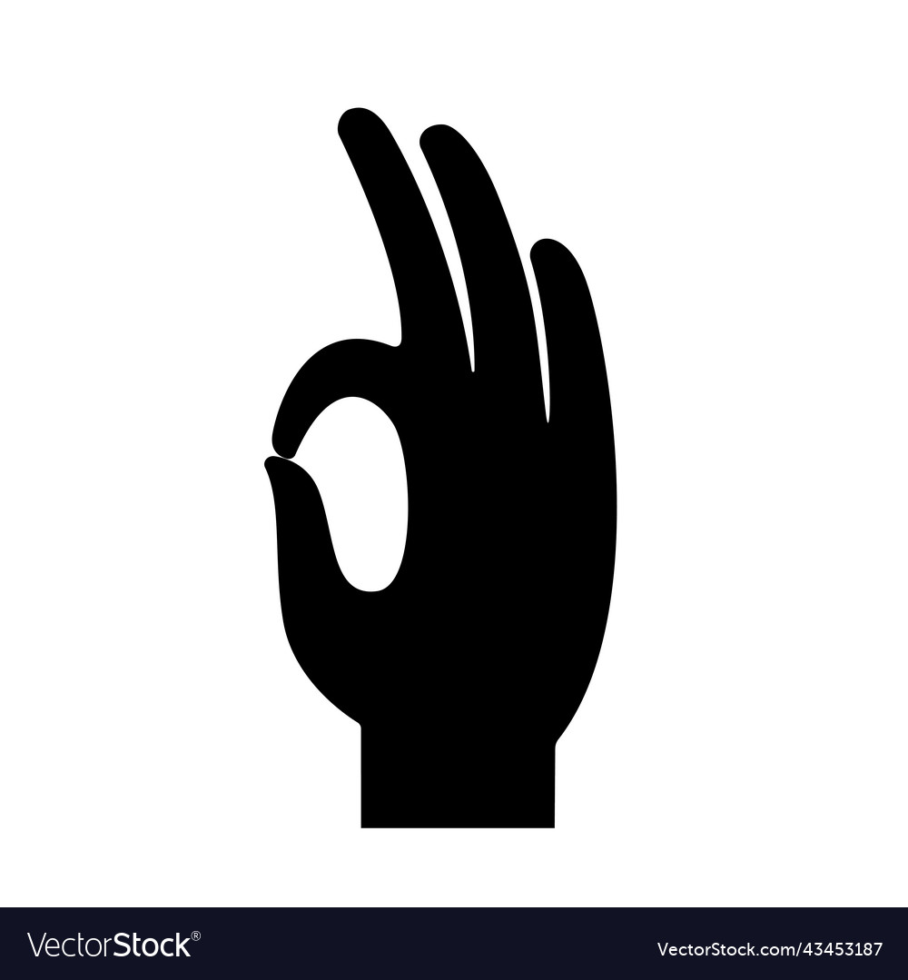 Hand gesture ok sign Royalty Free Vector Image