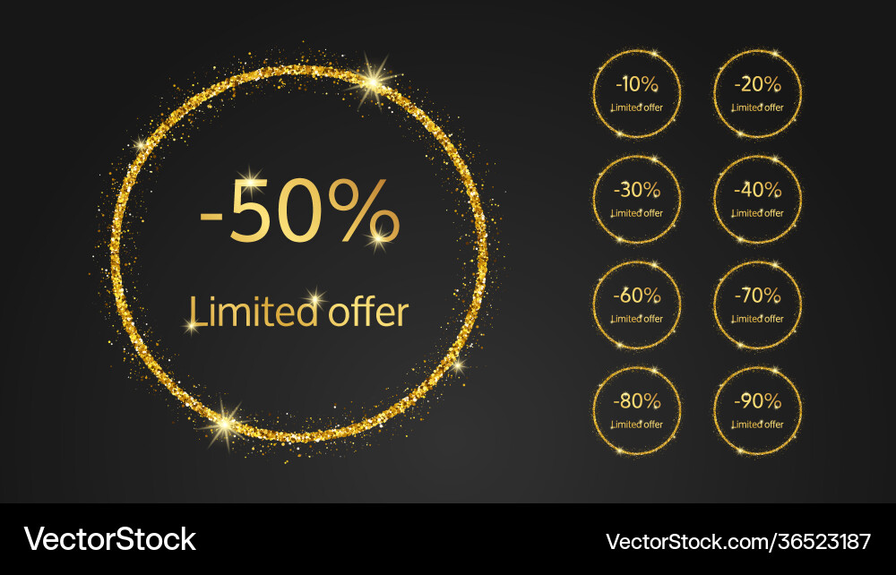 Limited offer gold banner Royalty Free Vector Image