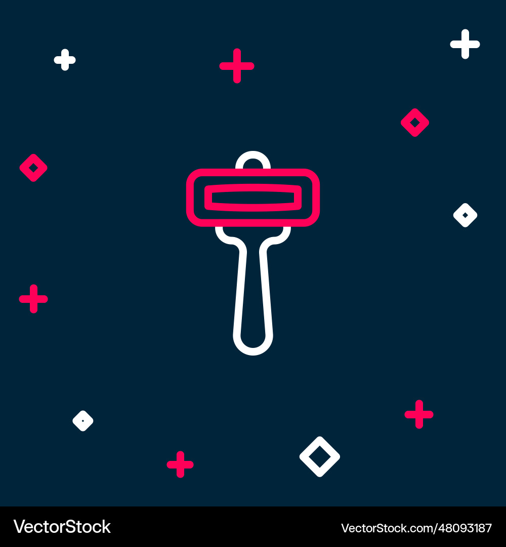 Line shaving razor icon isolated on blue Vector Image