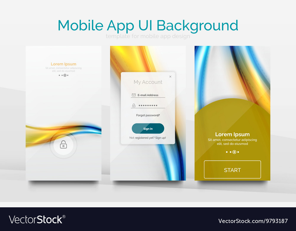 Mobile application interface background design Vector Image