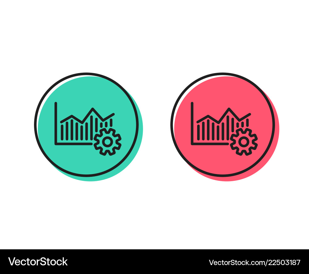 Operational excellence line icon cogwheel sign Vector Image