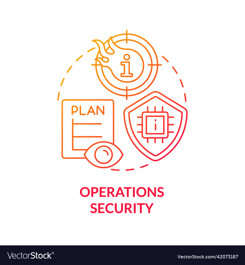 Operations security red gradient concept icon Vector Image