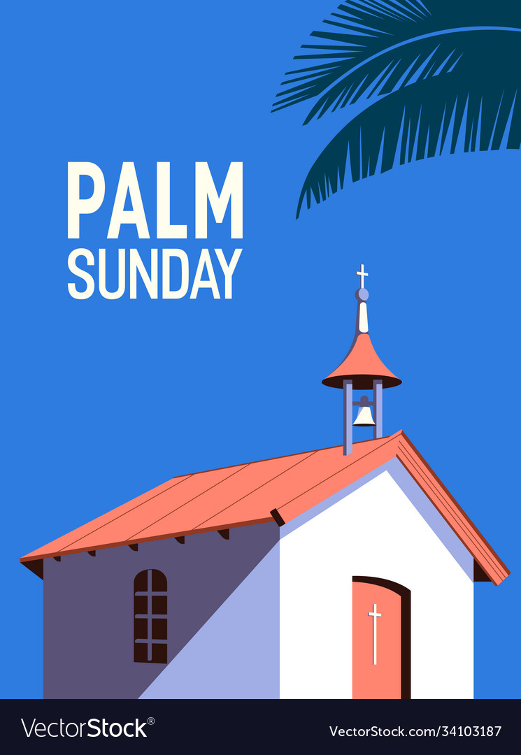 Palm sunday holiday poster background Royalty Free Vector