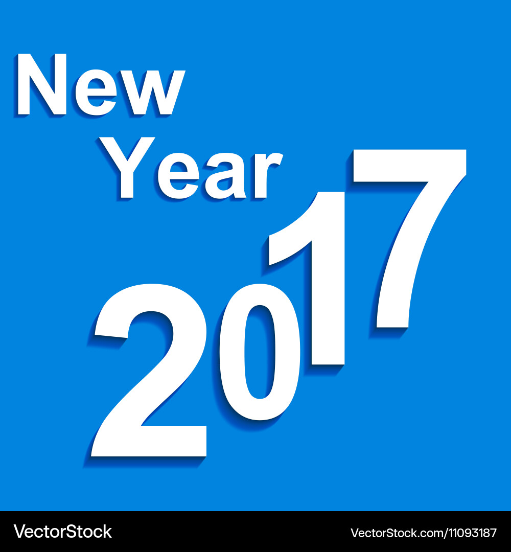 Paper symbols with shadow new year 2017 Royalty Free Vector