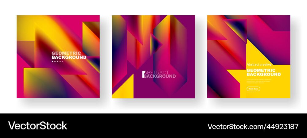 Set of abstract geometric poster Royalty Free Vector Image