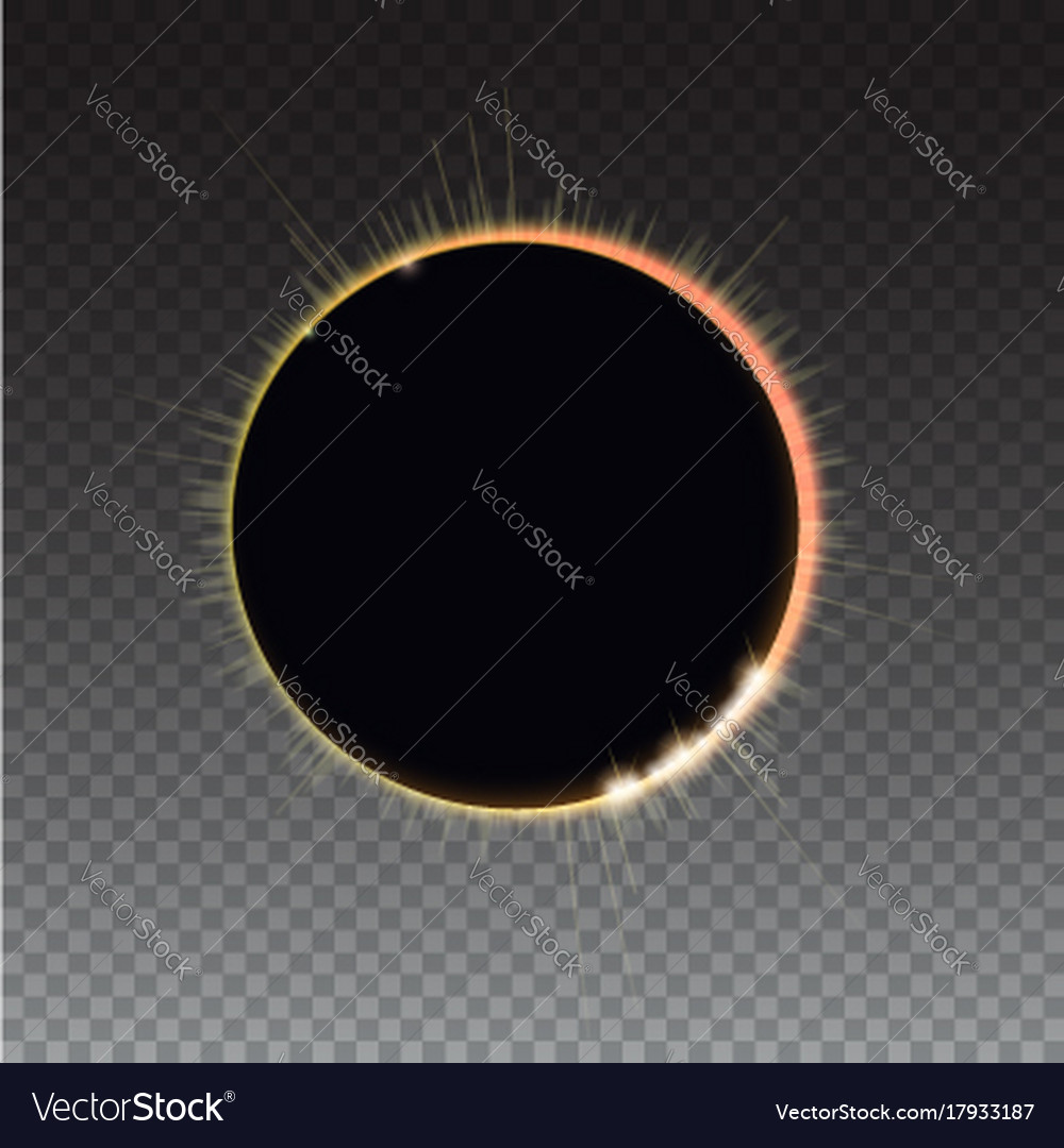 Solar eclipse - full sun bright light Royalty Free Vector