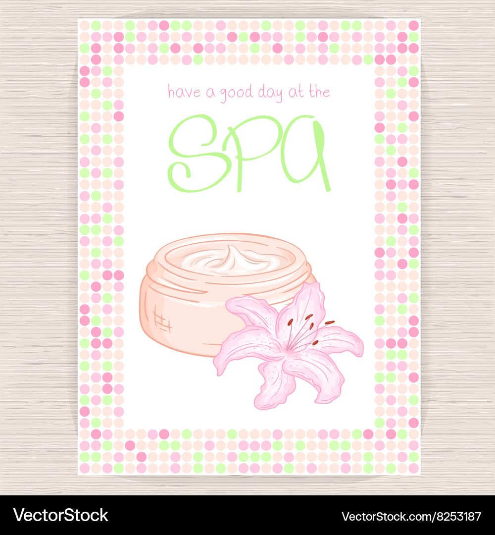 Spa party invitation with colorful mosaic frame Vector Image