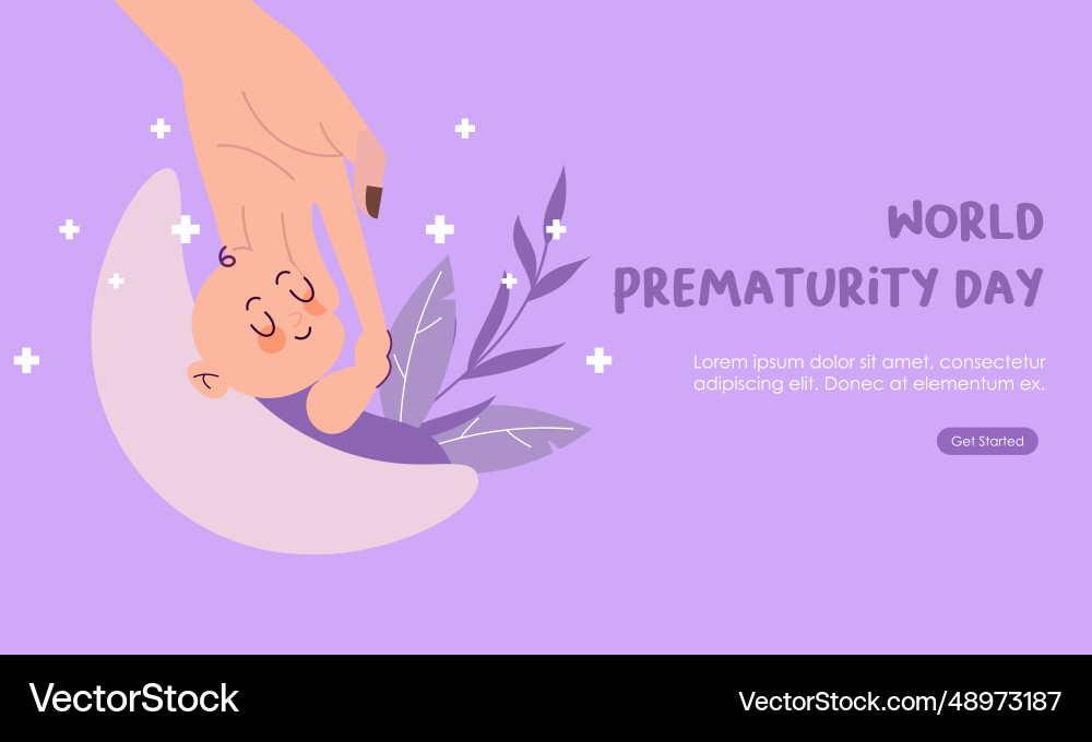 World prematurity day horizontal banner template Vector Image