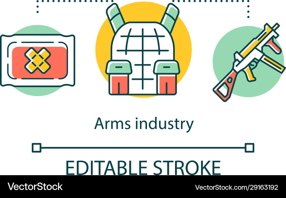 Arms industry concept icon defense sector Vector Image