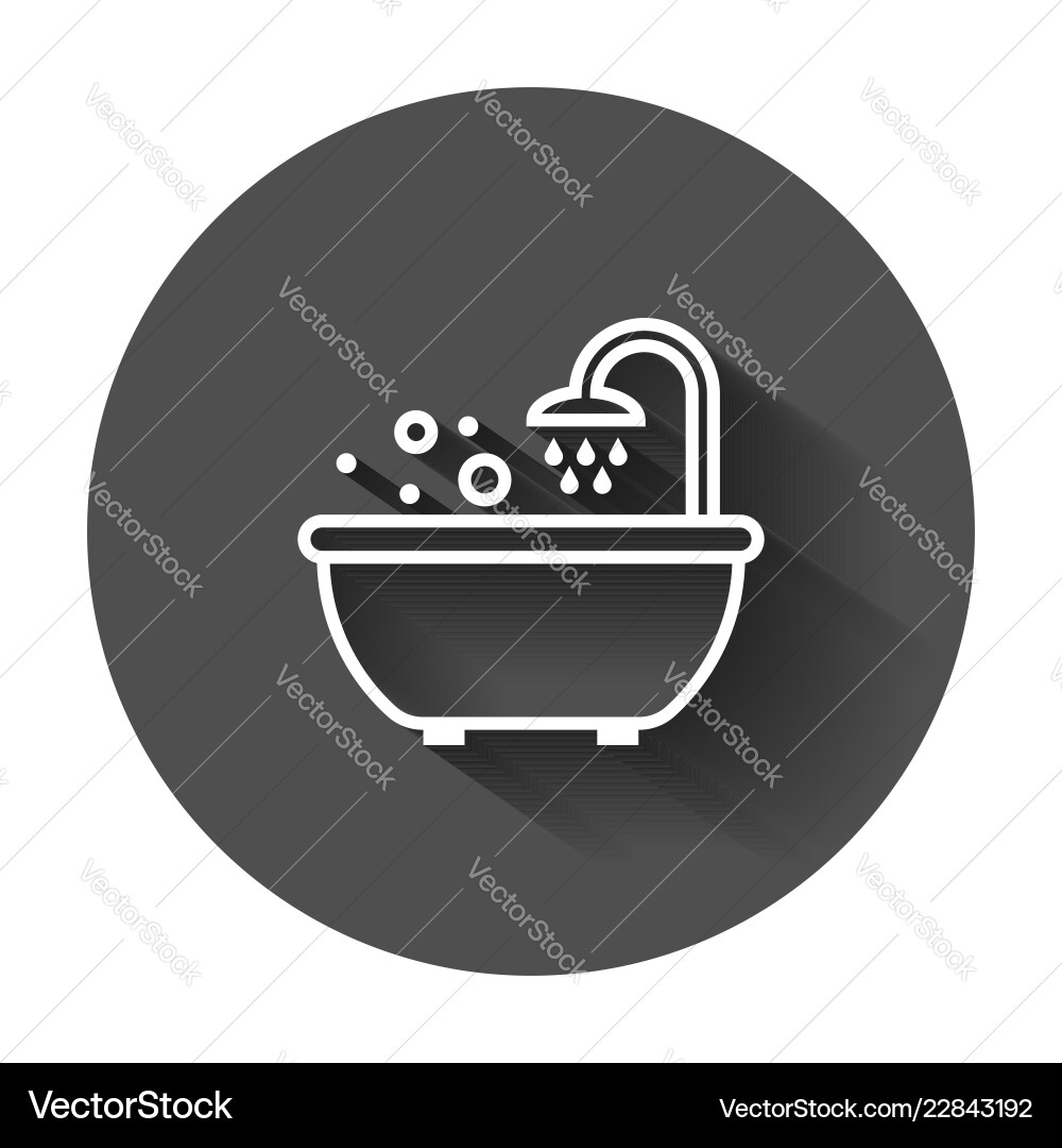 Bath shower icon in flat style bathroom hygiene Vector Image