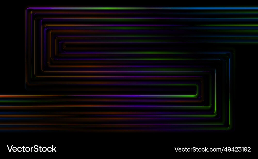 Colorful neon laser lines abstract geometric tech Vector Image