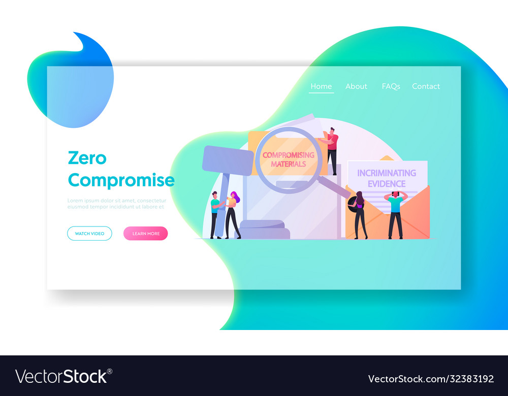 Compromising material landing page template tiny Vector Image