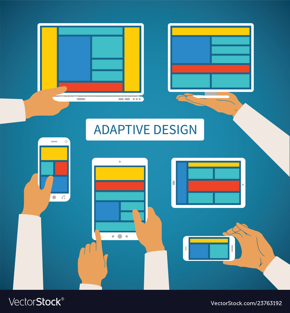 Concept of modern adaptive responsive web Vector Image Concept of modern adaptive responsive web Vector Image