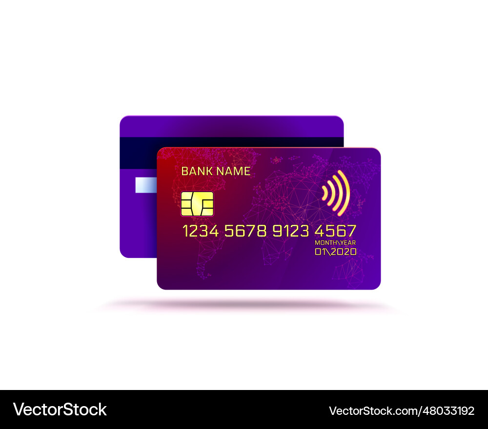 Electronic credit card icon finance technology Vector Image