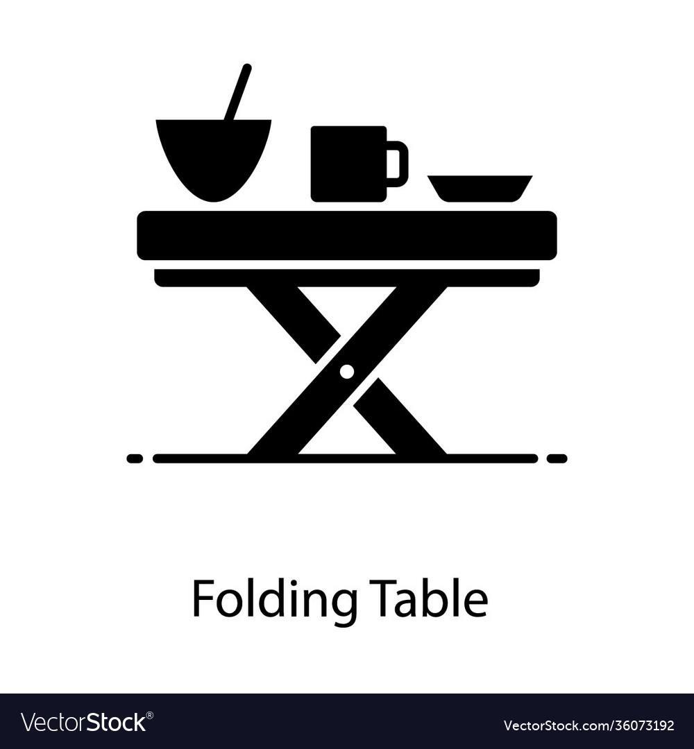 Folding table Royalty Free Vector Image - VectorStock
