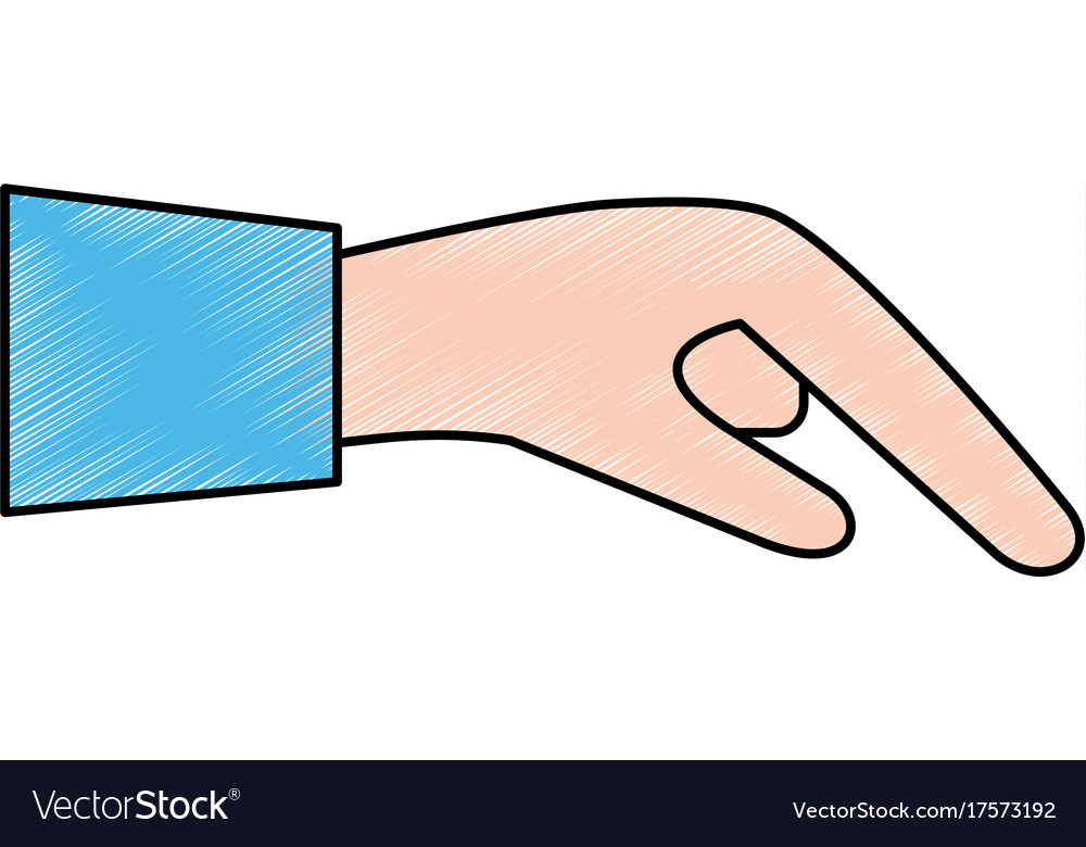 Hand touching something Royalty Free Vector Image