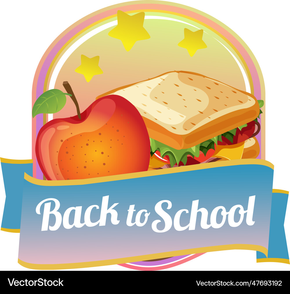 Happy birthday badge theme with lunch Royalty Free Vector