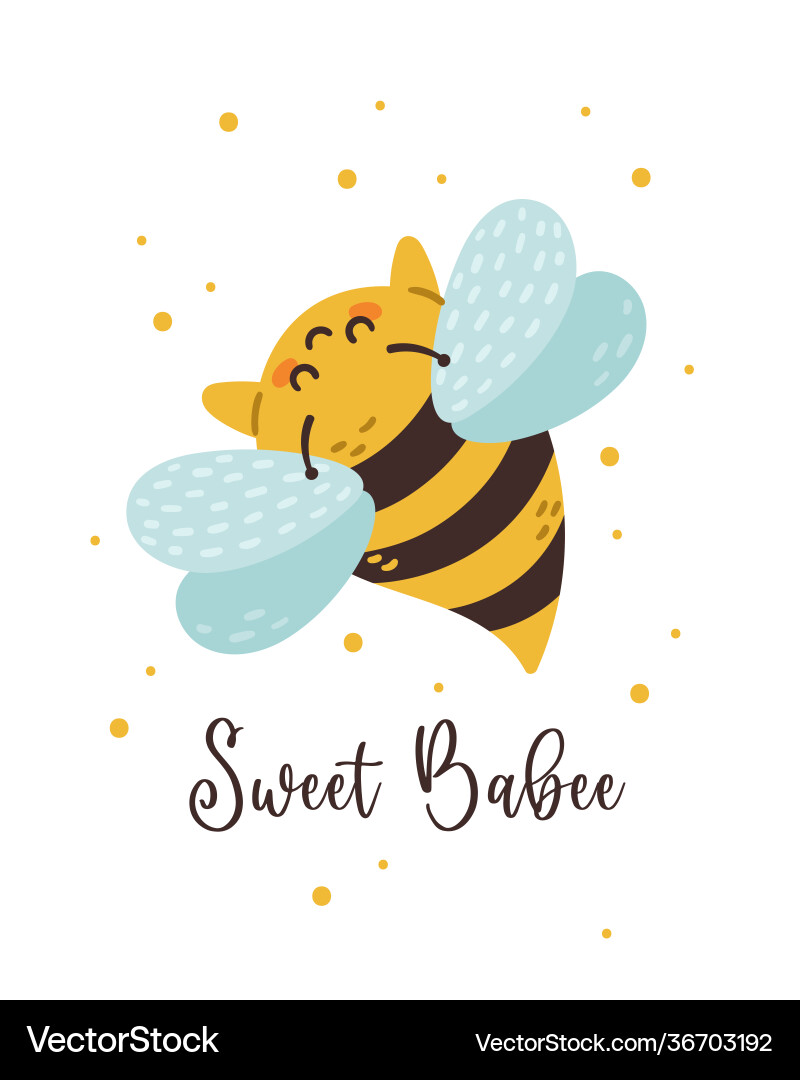 Honey bee kids poster template Royalty Free Vector Image