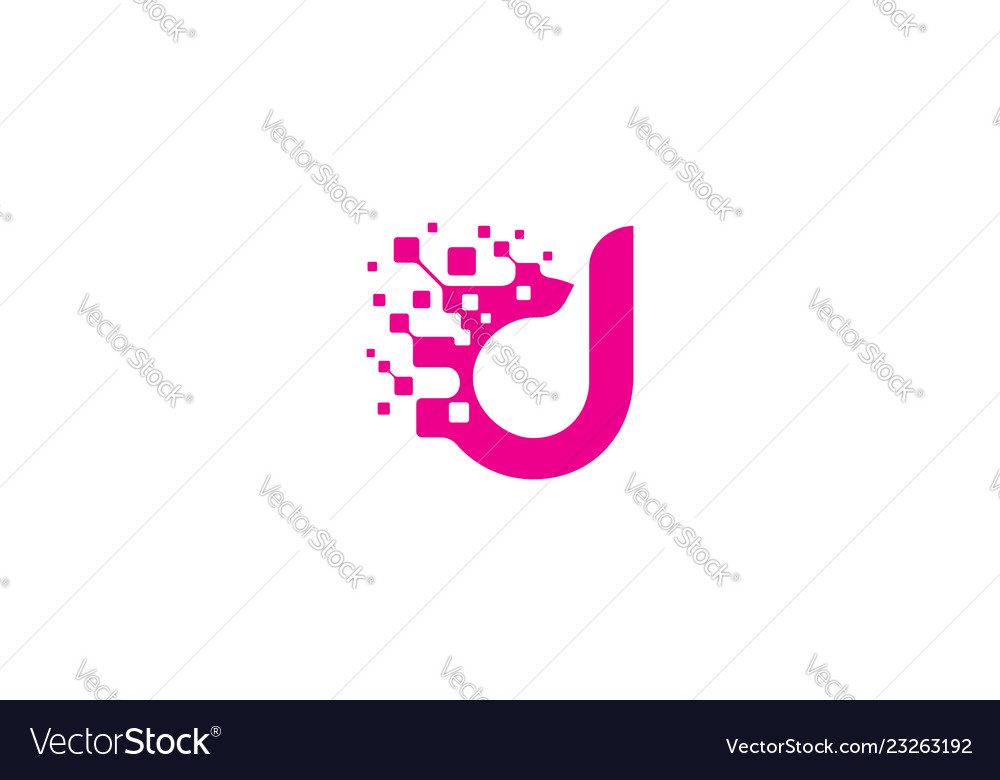 Initial d digital logo icon technology Royalty Free Vector