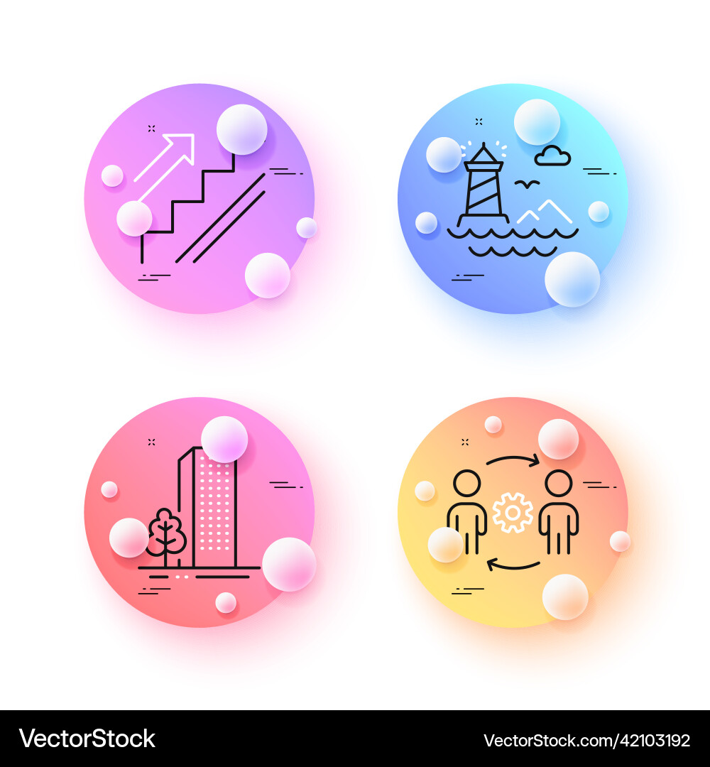 Lighthouse buildings and stairs minimal line Vector Image