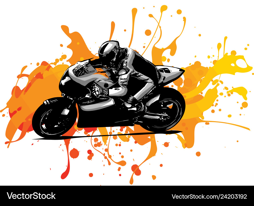 Racing motorcycles with motorcyclist Royalty Free Vector