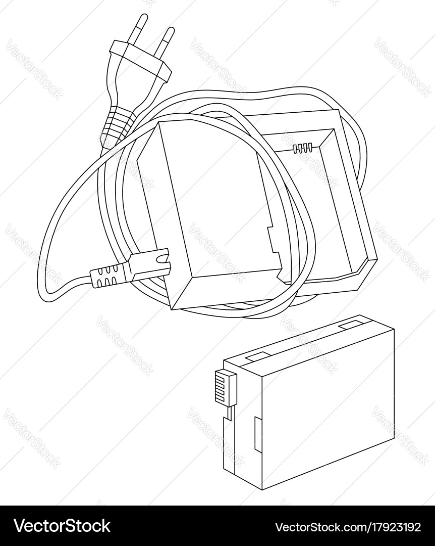 Recharger and battery for camera Royalty Free Vector Image