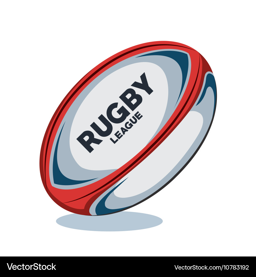 Rugball red white and blue design Royalty Free Vector Image