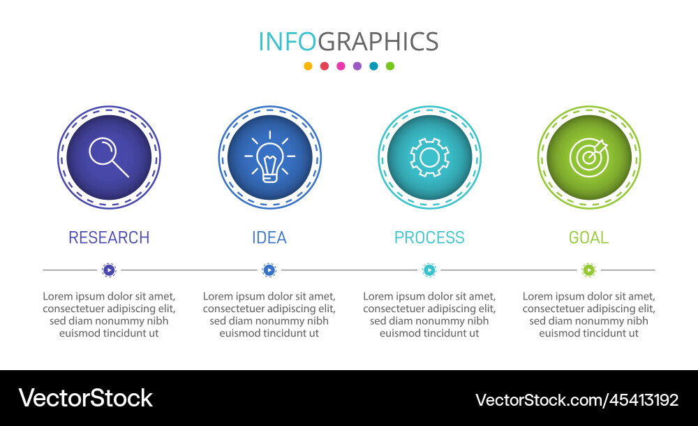 Vertical infographic design with icons and 4 Vector Image
