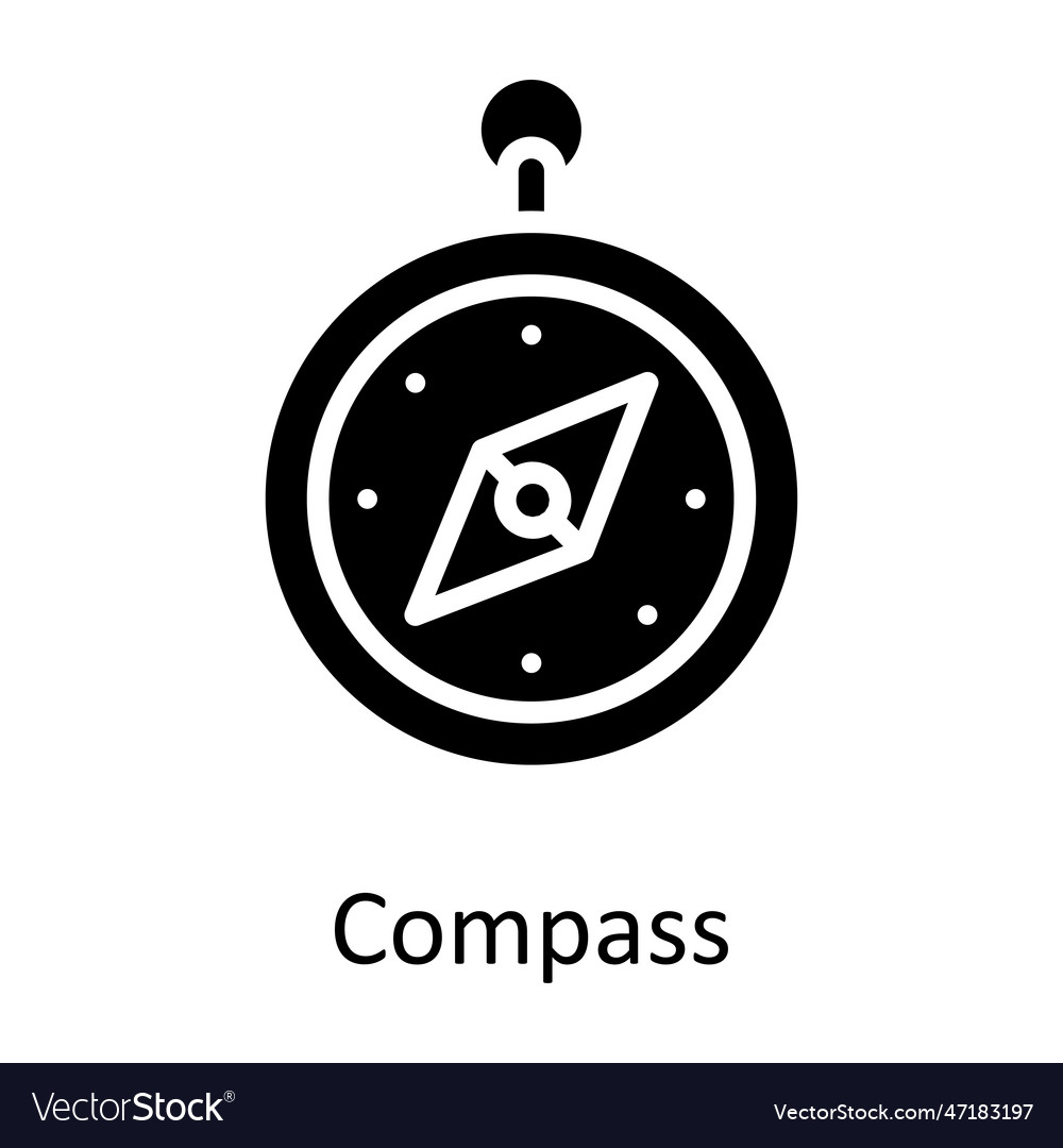 Compass solid icon design Royalty Free Vector Image